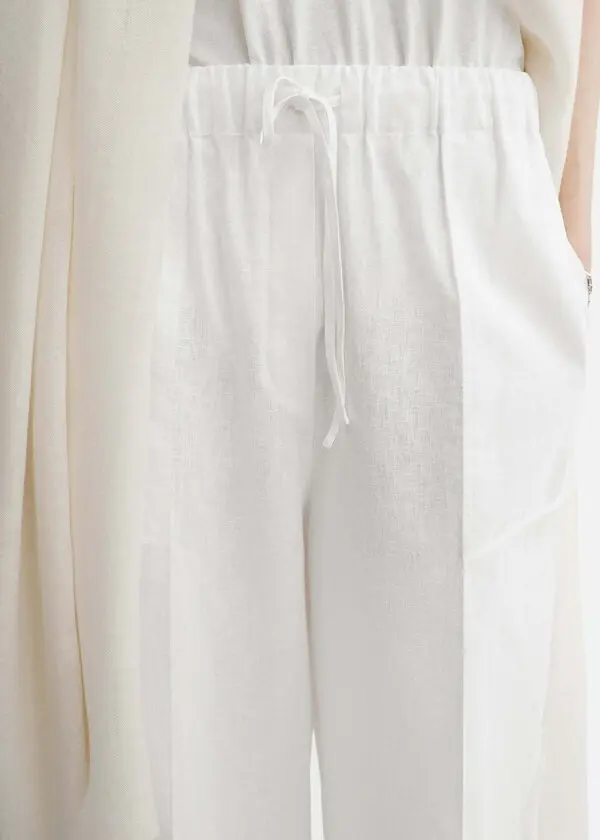 TOTEME Drawstring Waist Trousers - White