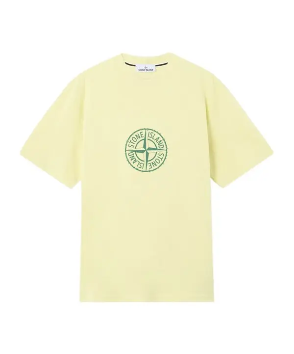 Stone Island Compass Printed Regular-fit T-shirt - Lemon