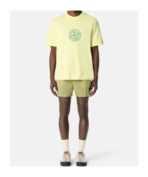 Stone Island Compass Printed Regular-fit T-shirt - Lemon