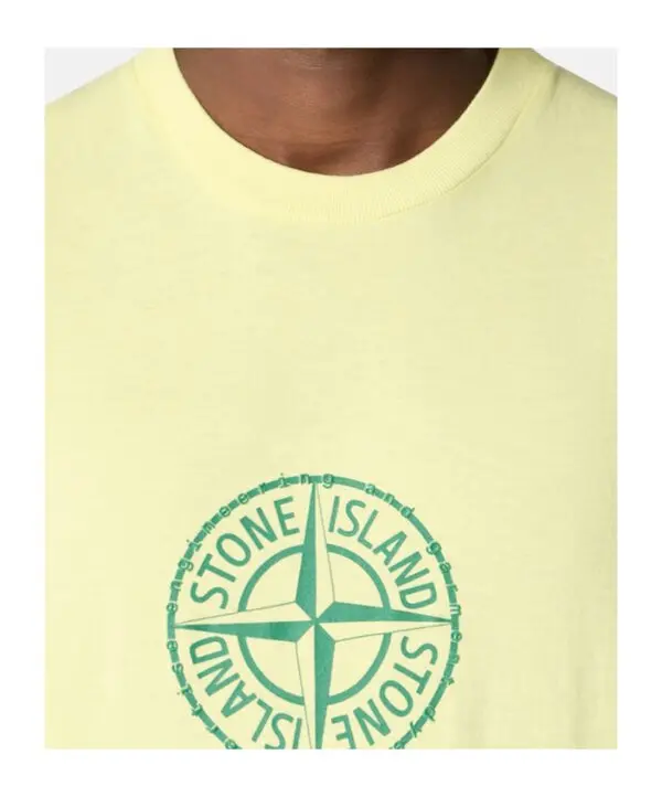 Stone Island Compass Printed Regular-fit T-shirt - Lemon