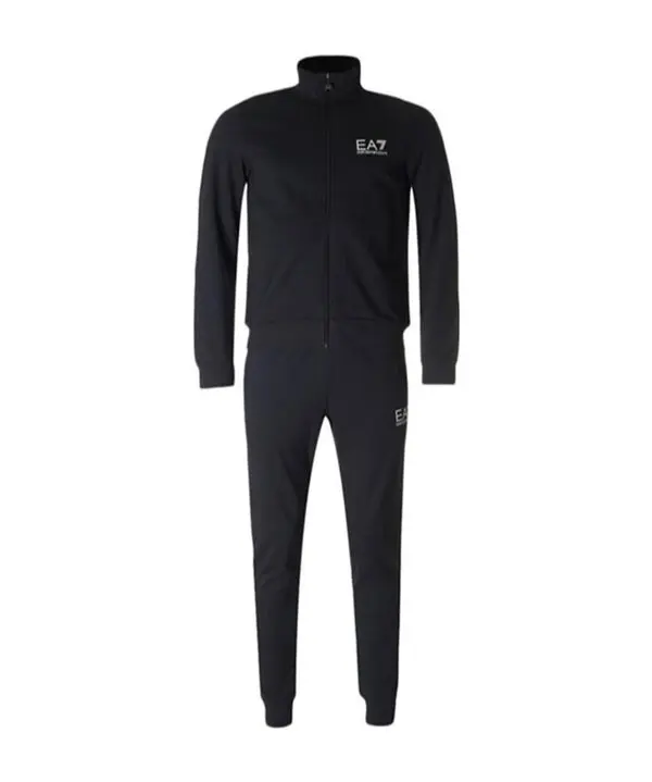 EA7 Vertical Collar Logo Tracksuit - Black