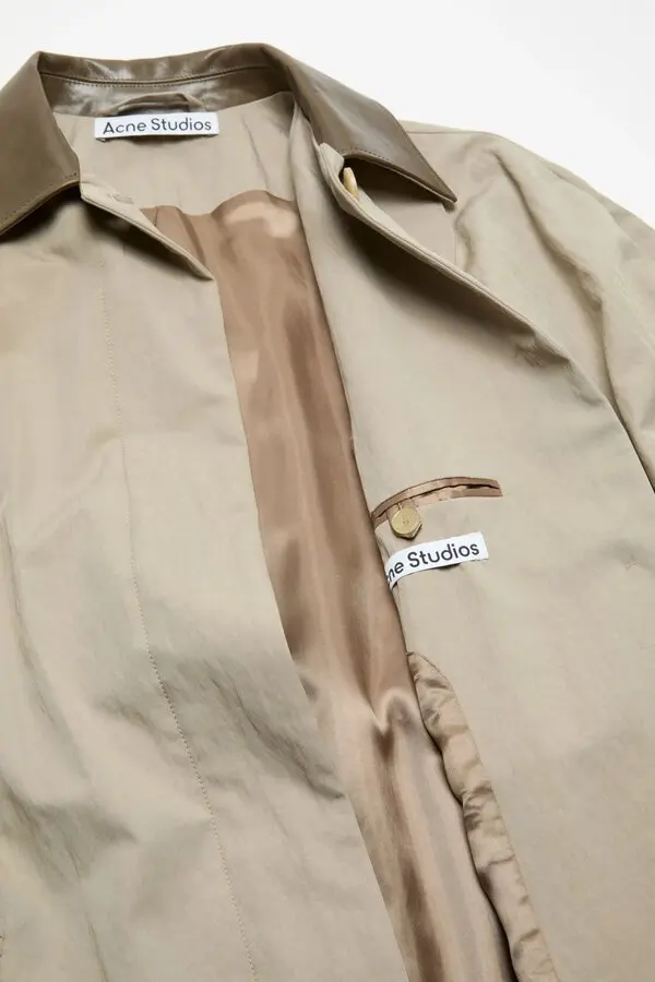 Acne Studios Belted Leather-collar Coat