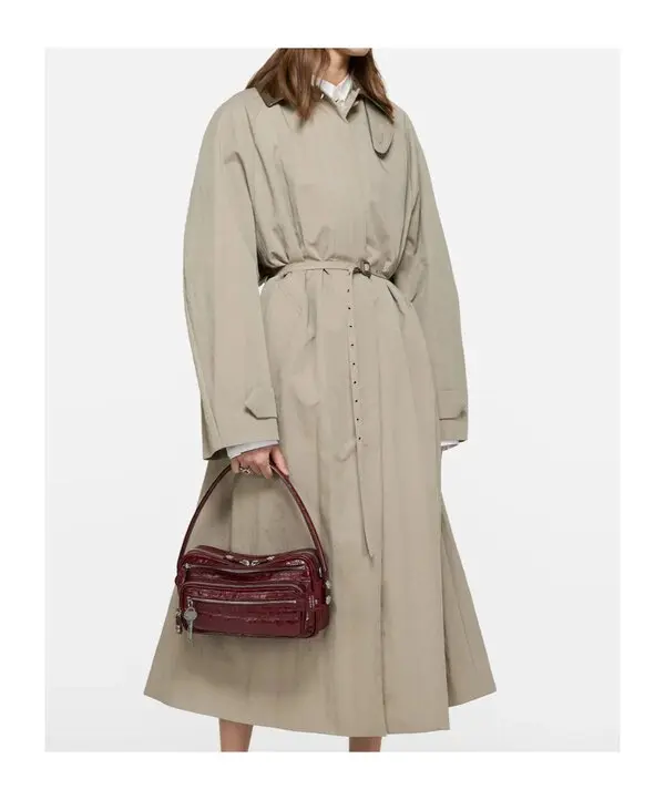Acne Studios Belted Leather-collar Coat