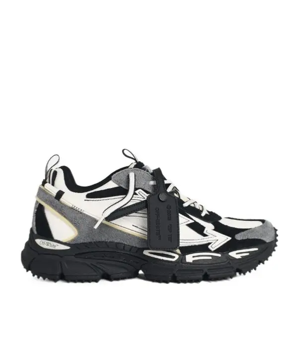 Off-White Leather Blend Sneakers With Arrow Detail - Black