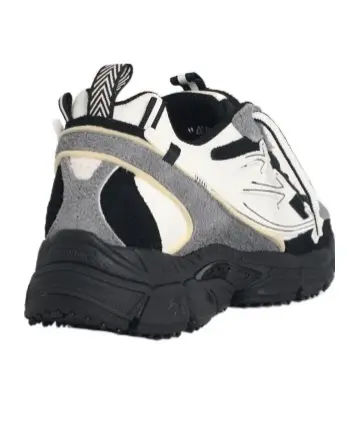 Off-White Leather Blend Sneakers With Arrow Detail - Black