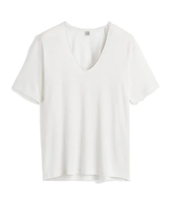 TOTEME Scoop Neck Short-sleeved T-shirt - Off-white