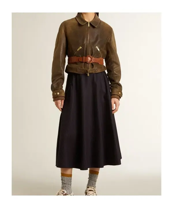 GOLDEN GOOSE Pleated Midi Skirt