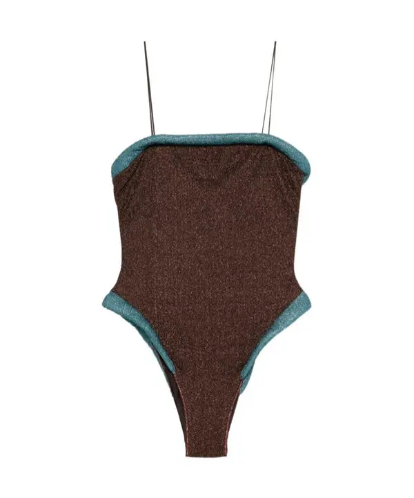 Oseree Sea Glitter Trim Swimsuit - Red