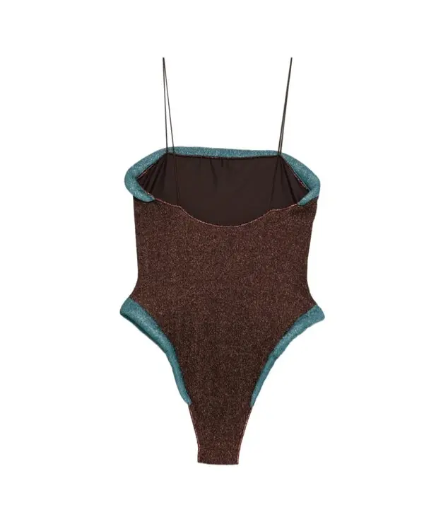 Oseree Sea Glitter Trim Swimsuit - Red