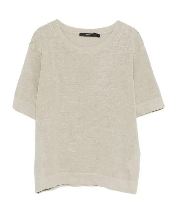 Seventy Ribbed Knit Top With Short Sleeves