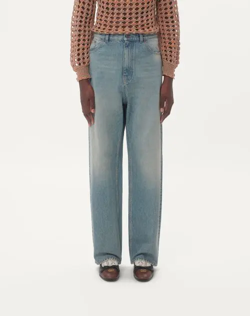 Valentino Garavani Logo Patch Straight-leg Jeans