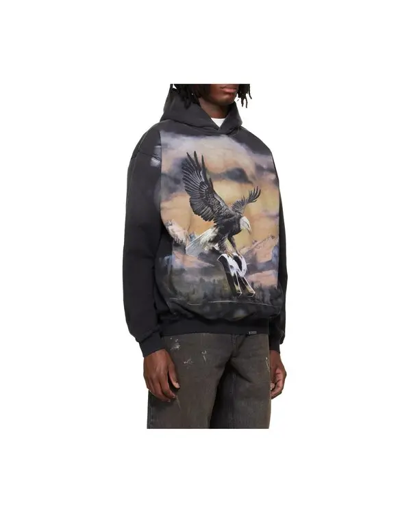 REPRESENT Maxi Printed Hoodie - Black