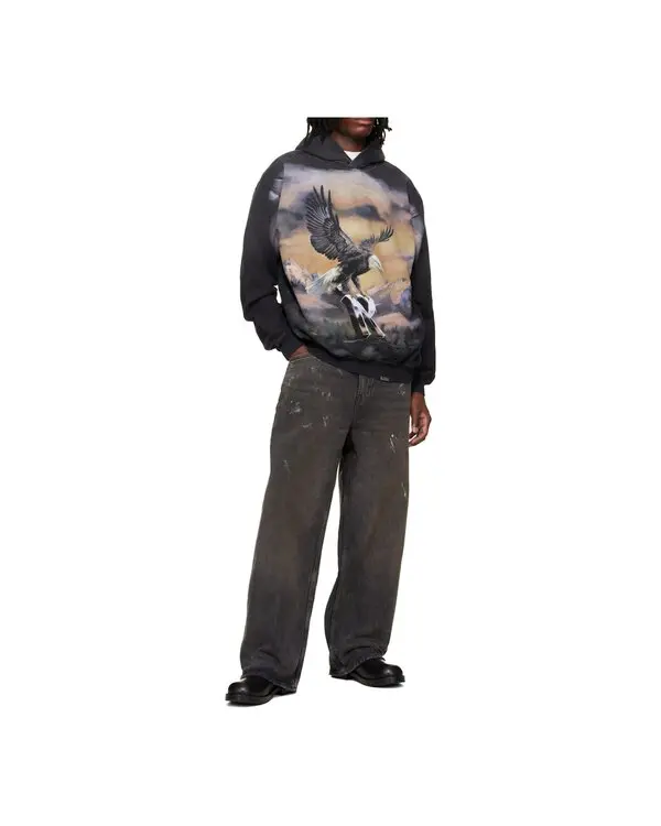 REPRESENT Maxi Printed Hoodie - Black