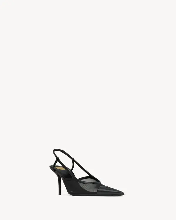 Saint Laurent Renée Slingback Pumps - Black