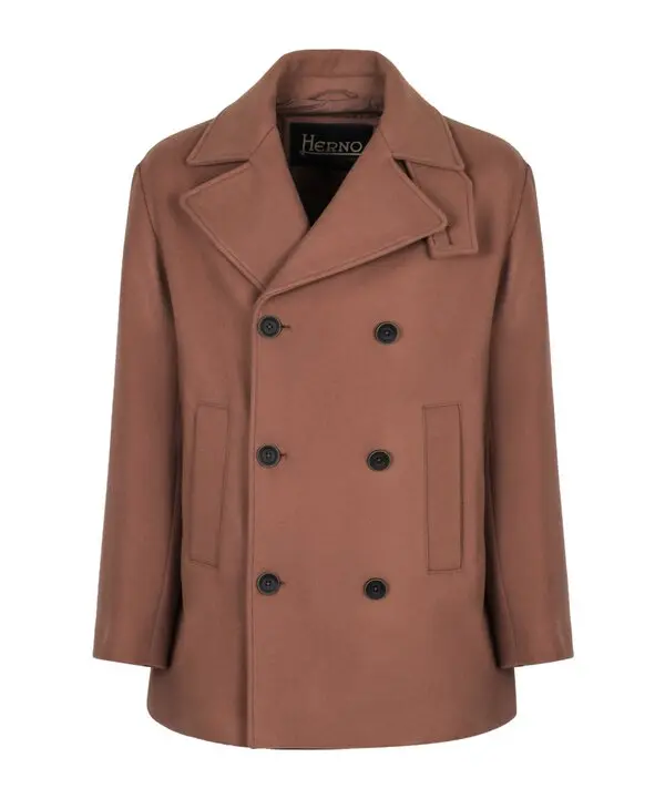 Herno Double-breasted Peacoat - Brown