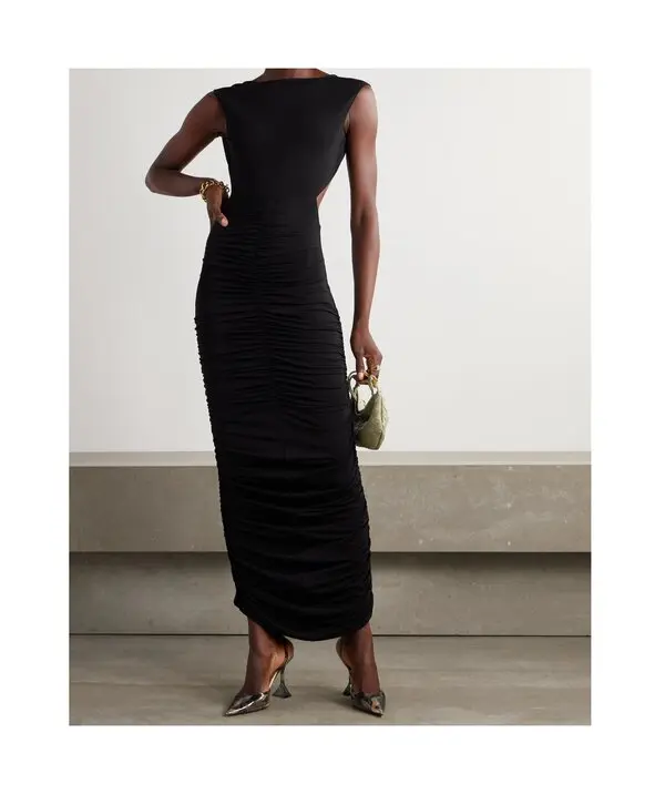 Magda Butrym Round-neck Sleeveless Gown With Pleated Skirt