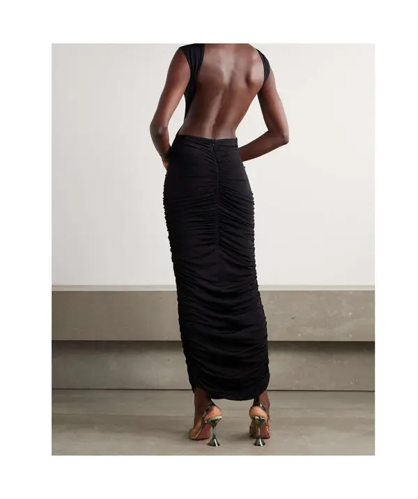 Magda Butrym Round-neck Sleeveless Gown With Pleated Skirt