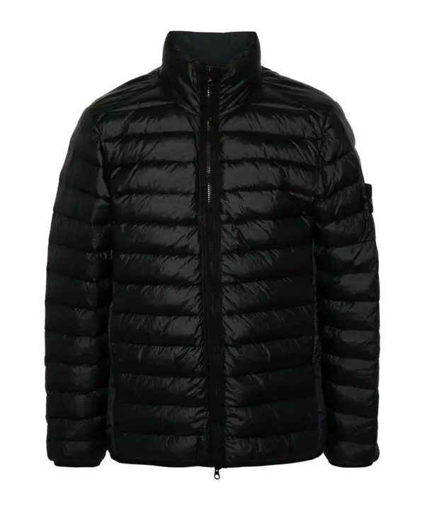 Stone Island Quilted Zip-up Jacket - Black