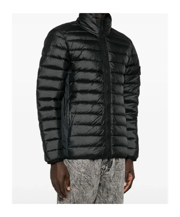 Stone Island Quilted Zip-up Jacket - Black