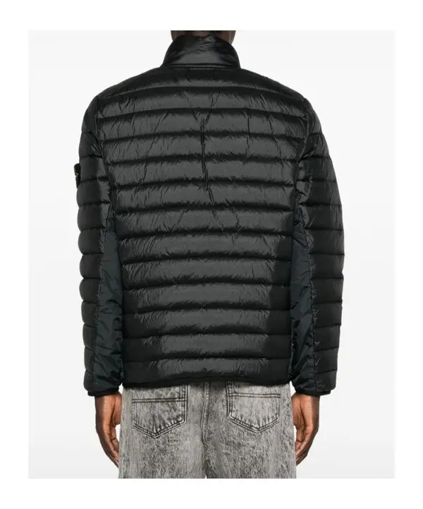 Stone Island Quilted Zip-up Jacket - Black