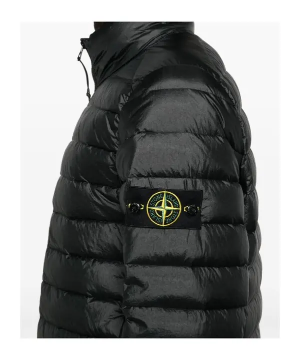 Stone Island Quilted Zip-up Jacket - Black