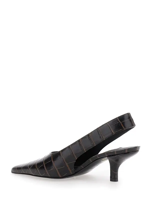 TOTEME Classic Embossed Slingback Pumps - Black