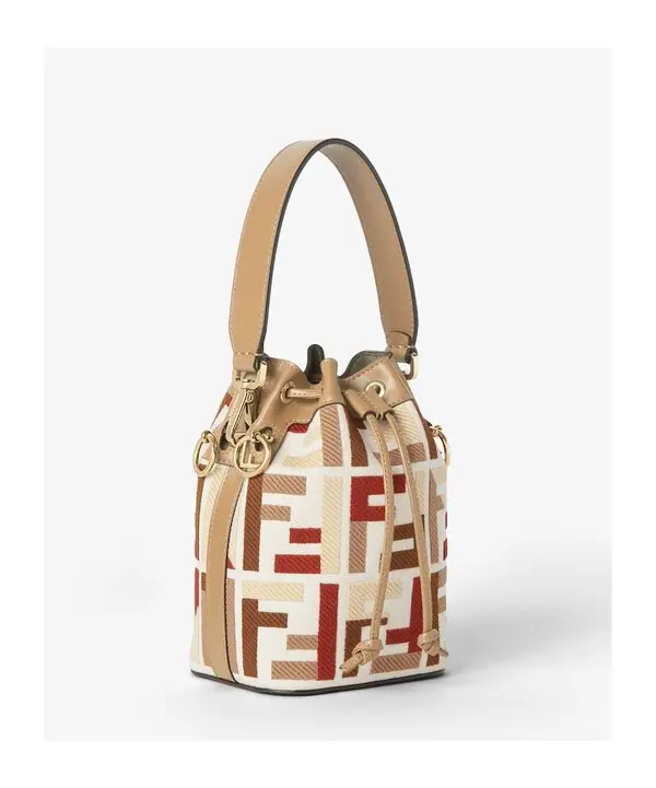 Fendi Multicolor Ff Embroidery Canvas Mini Bag