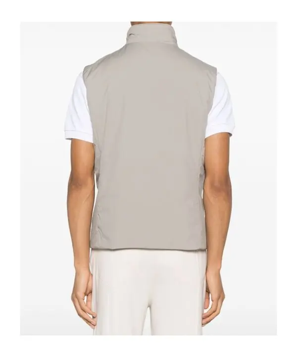 MOORER Stand Collar Zip-up Vest - Grey