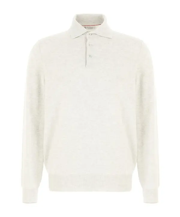 Brunello Cucinelli Long Sleeved Knitted Polo Shirt
