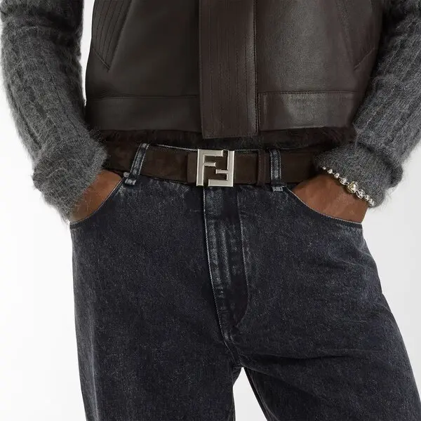 Fendi Ff Squared Buckle Belt - Brown