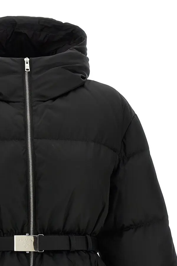 Prada Hooded Belted Jacket