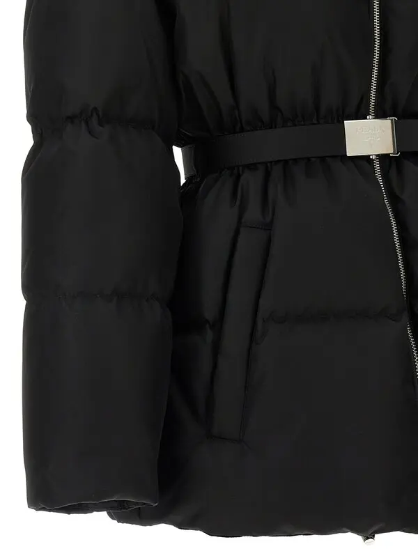 Prada Hooded Belted Jacket