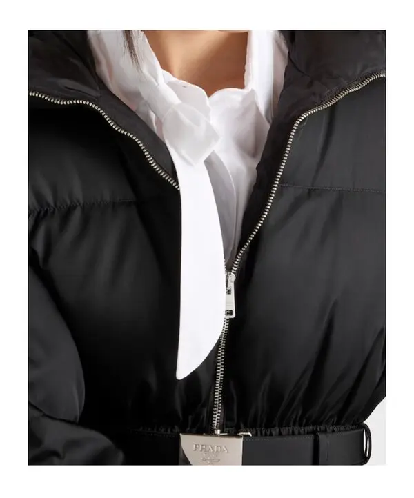 Prada Hooded Belted Jacket