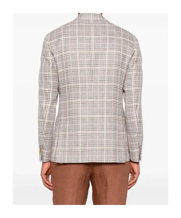 LARDINI Checked Single-breasted Jacket - Brown/grey