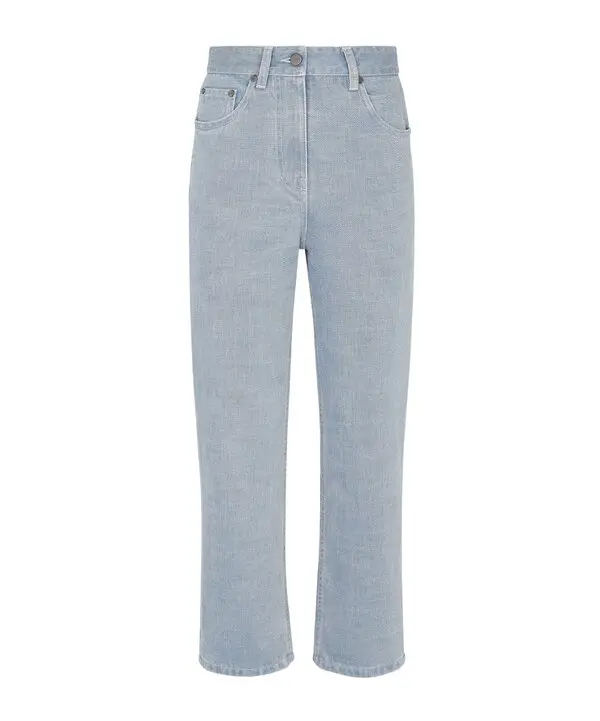 Fendi Ff Embossed Straight-leg Jeans