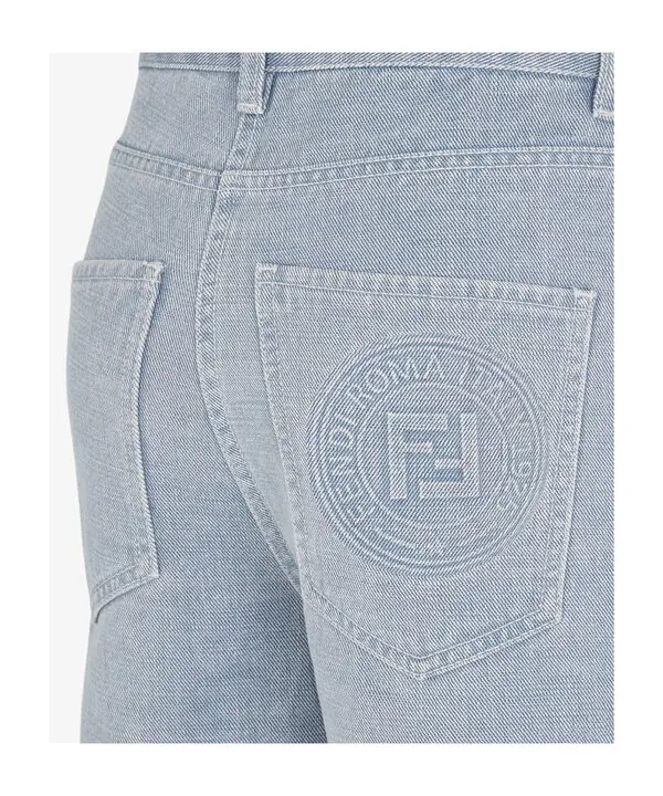 Fendi Ff Embossed Straight-leg Jeans