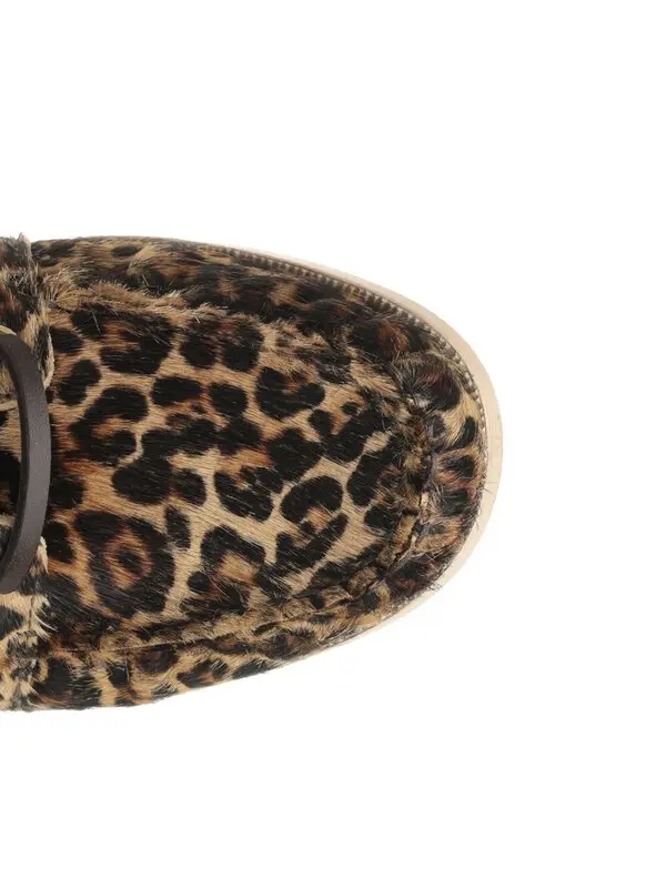 GOLDEN GOOSE Leopard Printed Boat Moccasins