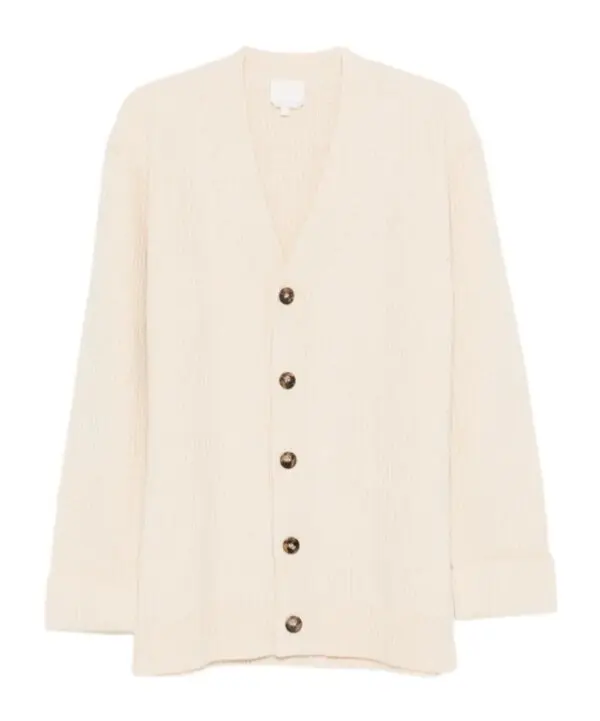 A.p.c. Buttoned V-neck Cardigan - Ecru