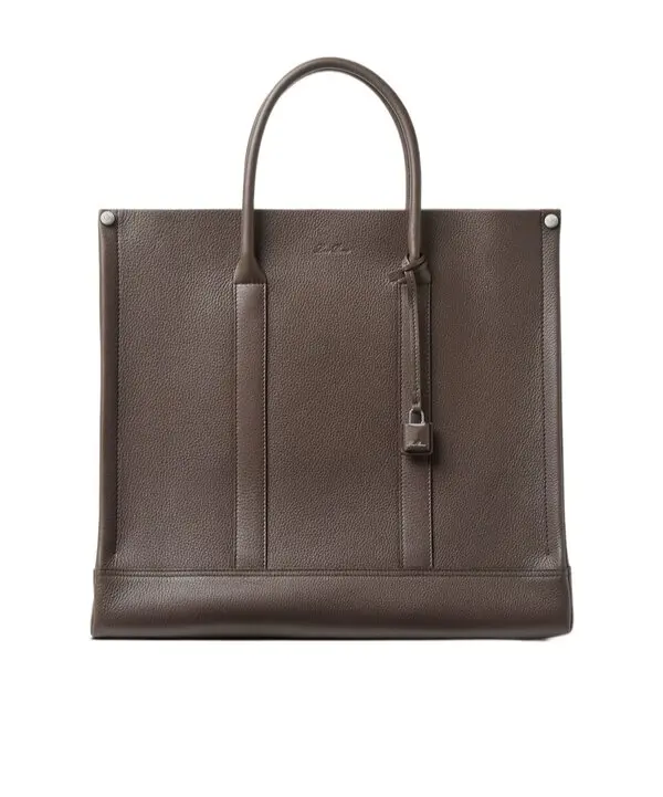 Loro Piana Small Beam Tote - Dark Chocolate Licorice/onyx