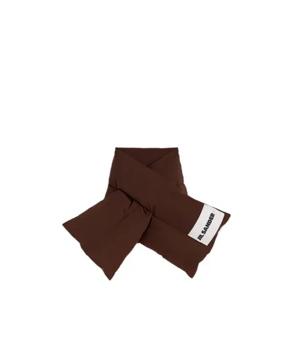 JIL SANDER Logo-patch Padded Scarf - Plum Color