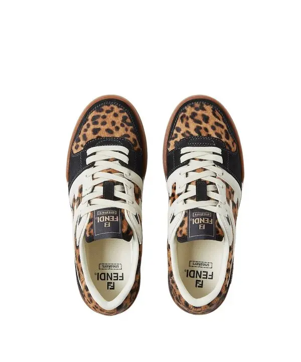 Fendi Leo Print Low-top Sneakers - Brown