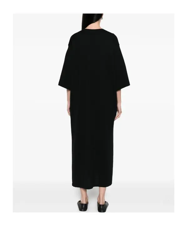 THE ROW Short-sleeve Crewneck Dress - Black