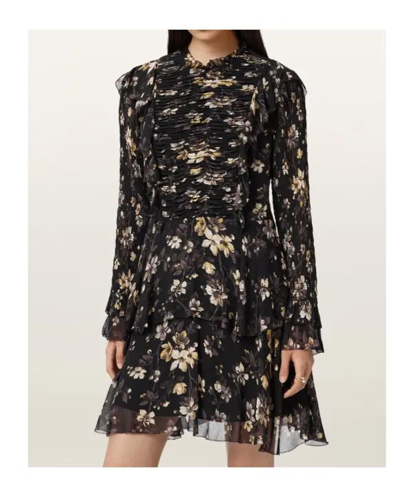 ALLSAINTS Portia Floral Ruffled Dress