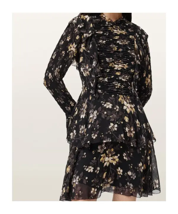 ALLSAINTS Portia Floral Ruffled Dress