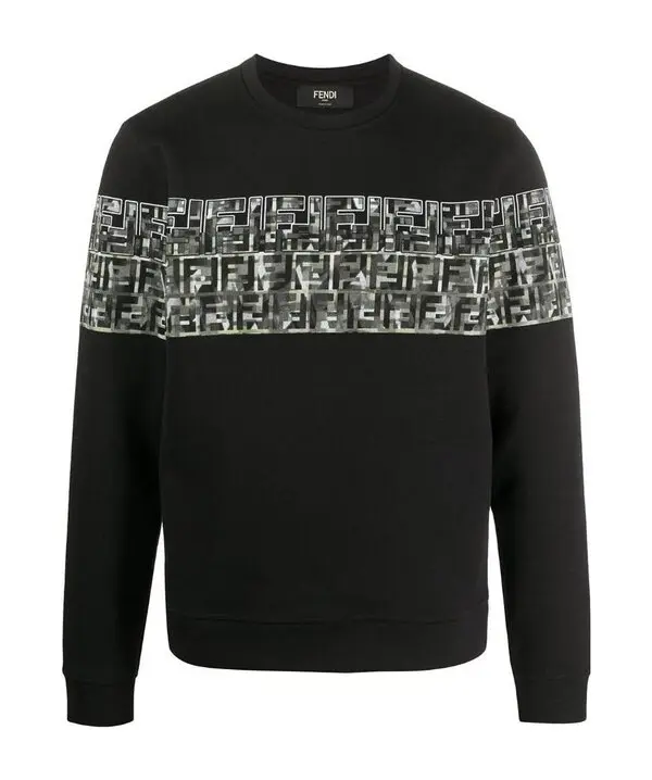 Fendi Ff Camouflage Printed Hoodie