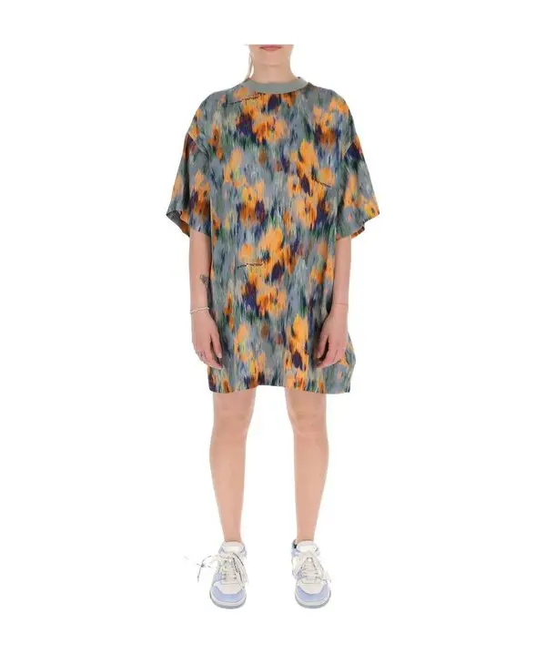 Off-White Printed Short-sleeved Dress