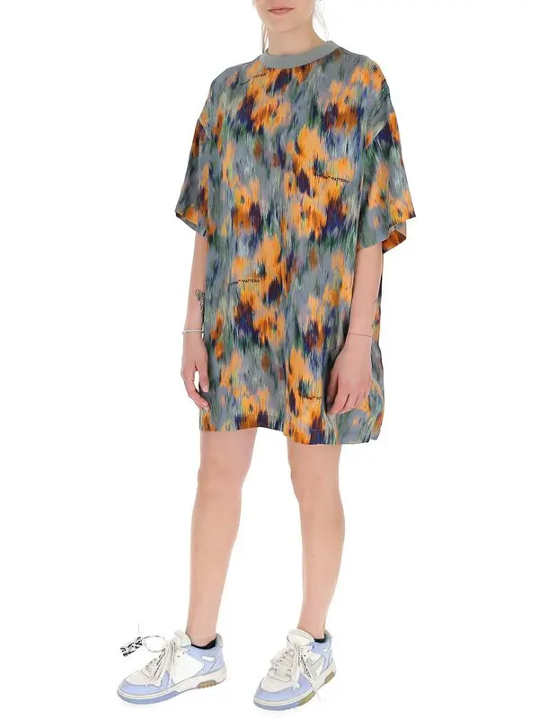 Off-White Printed Short-sleeved Dress