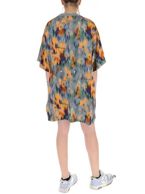 Off-White Printed Short-sleeved Dress