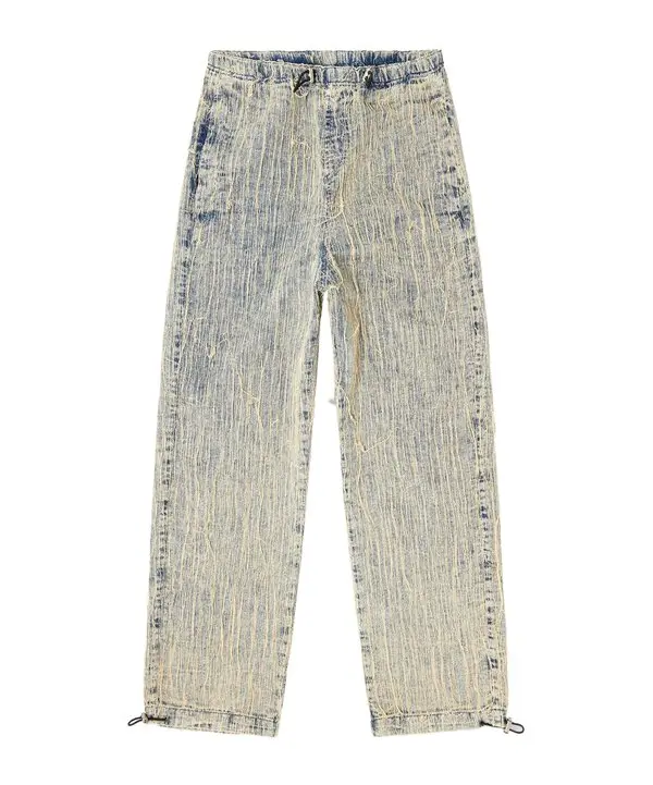 DIESEL® D-martial Frayed Detail Jeans - Light Blue