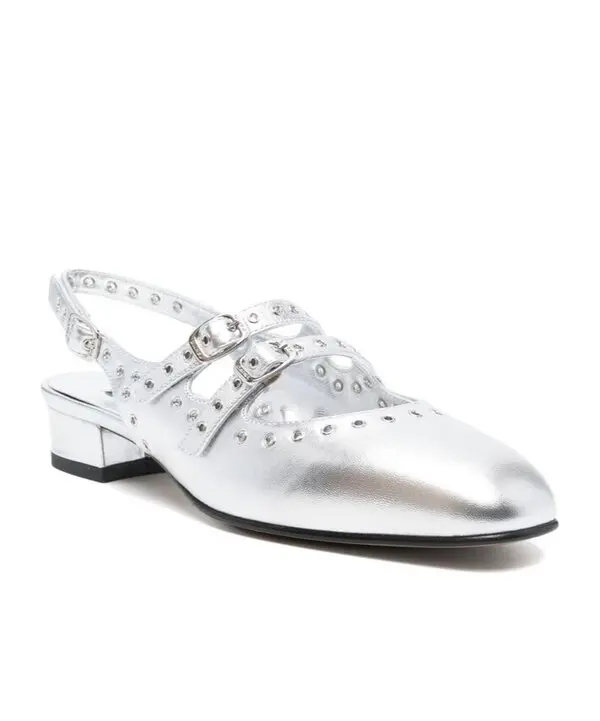 CAREL Silver High-heeled Slingback Sandals